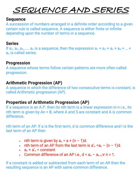 Sequence And Series Notes NoteXchange