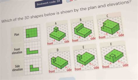 solved bookwork code 2a which of the 3d shapes below is shown by the