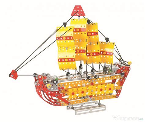 Set De Constructie Pentru Copii Vapor 455 Piese Metalice