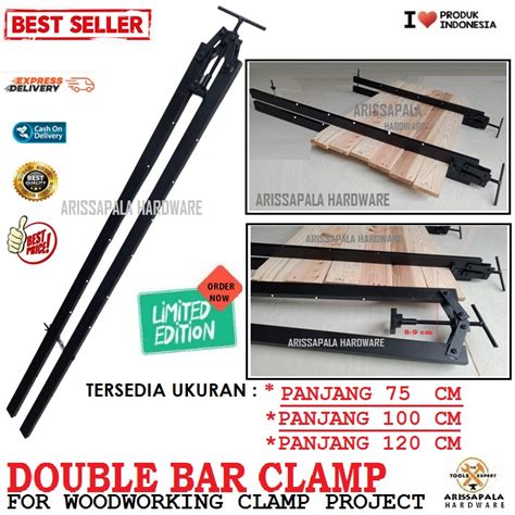 Jual Double Bar Clamp Alat Press Catok Klem Sambung Papan Kayu T Bar Clamp Pipe Clamp Shopee