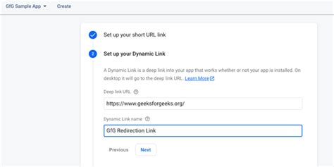 How To Use Dynamic Links Console In Firebase Geeksforgeeks
