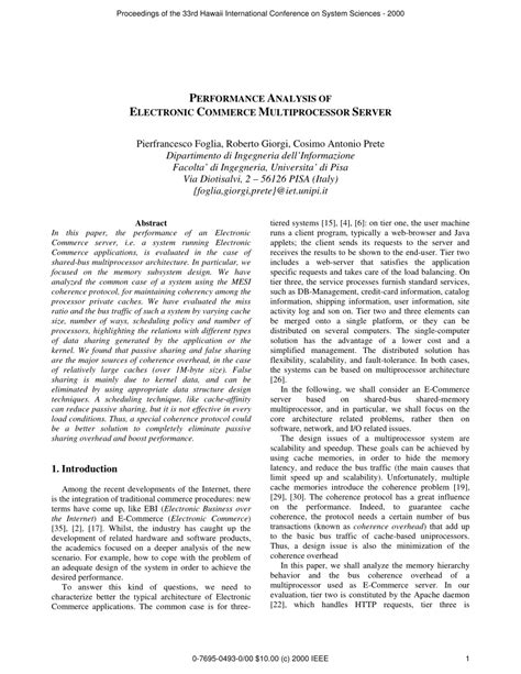 Pdf Performance Analysis Of Electronic Commerce Multiprocessor Server