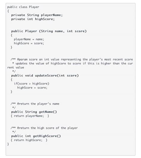 solved public class player private string playername private int