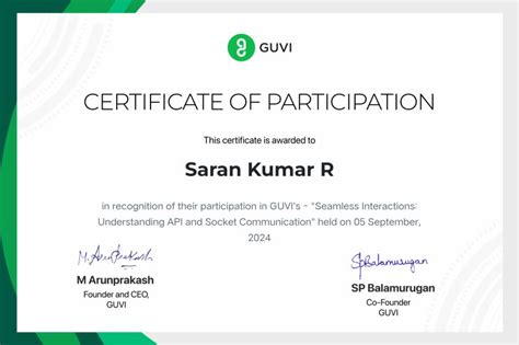 Saran Kumar On Linkedin Guvi Learnwithguvi Seamlessinterface Api
