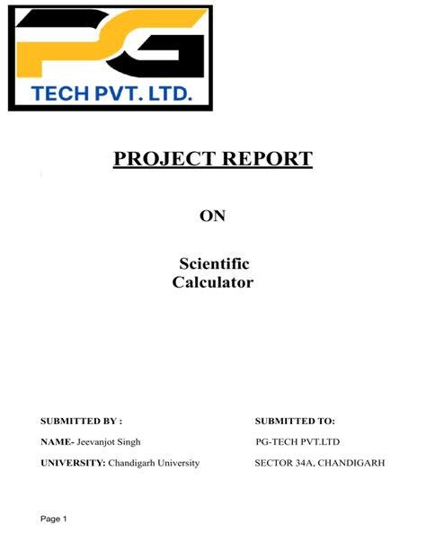 Scientific Calculator Project Report