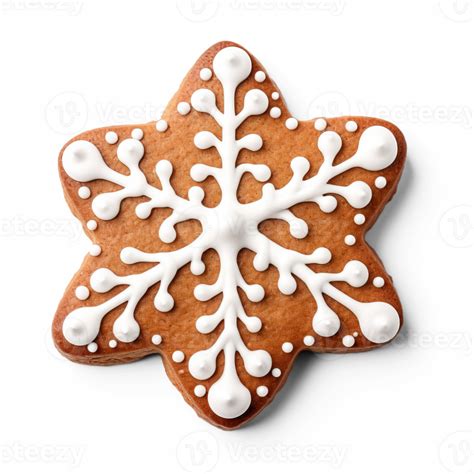 Frosted Christmas Cookie Isolated On White Background Christmas