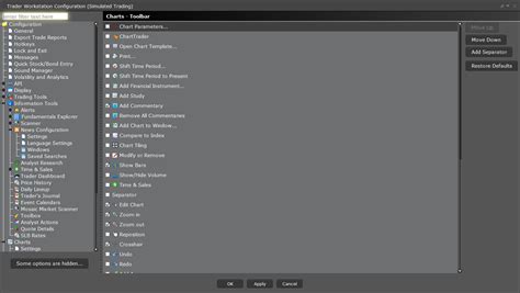 Charts Toolbar