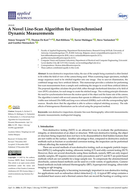 Pdf A Novel Line Scan Algorithm For Unsynchronised Dynamic Measurements
