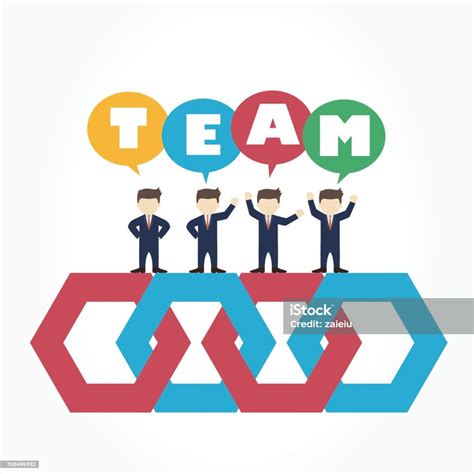 육각형에 서 서 하는 실업가의 그룹입니다 벡터 일러스트입니다 연결에 대한 스톡 벡터 아트 및 기타 이미지 연결 개념과 주제 공동체 Istock