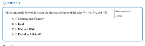 Solved Question 1which Sentential Derived Rules Are The
