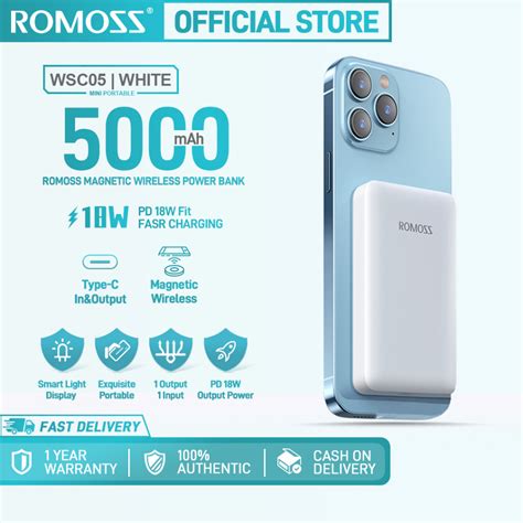 Romoss WSC05 5000Mah / WSC10 10000mAh Wireless Fast Charging Compact ...