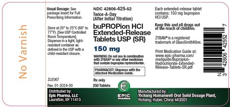 Bupropion Package Insert Prescribing Information