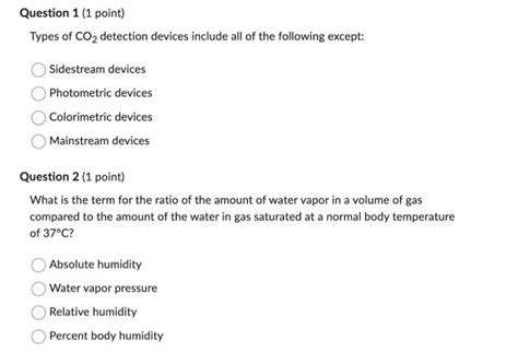 Solved Types Of Co2 Detection Devices Include All Of The