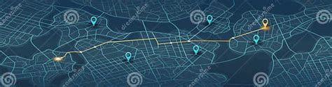 Gps Tracking Map Abstract Isometric Location Tracks Dashboard Stock