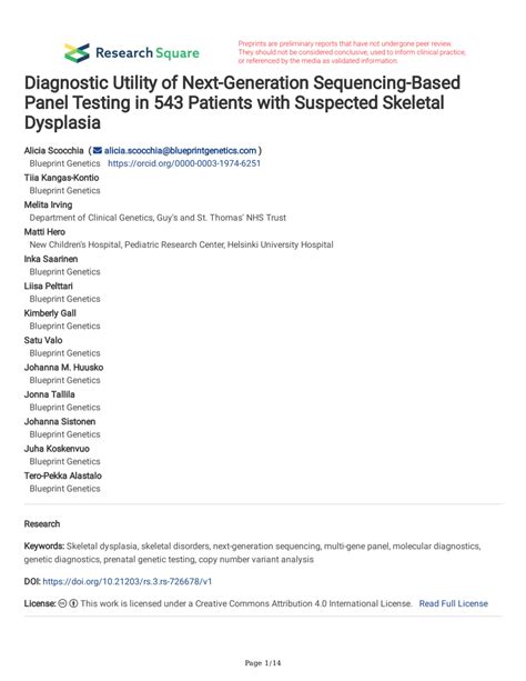 Pdf Diagnostic Utility Of Next Generation Sequencing Based Panel
