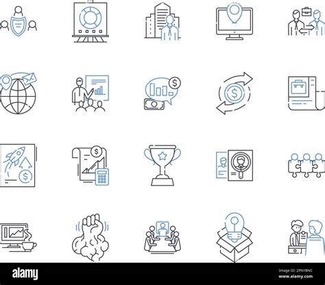 Supply Research Line Icons Collection Procurement Logistics