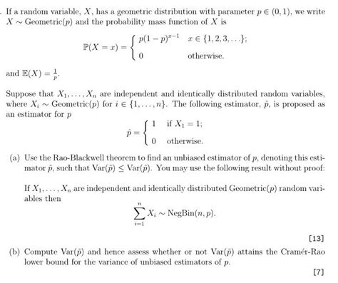 If A Random Variable X Has A Geometric