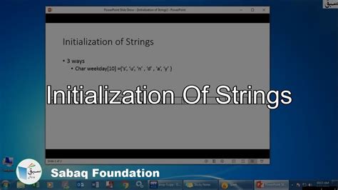 Initialization Of Strings Computer Science Lecture Sabaqpk Youtube