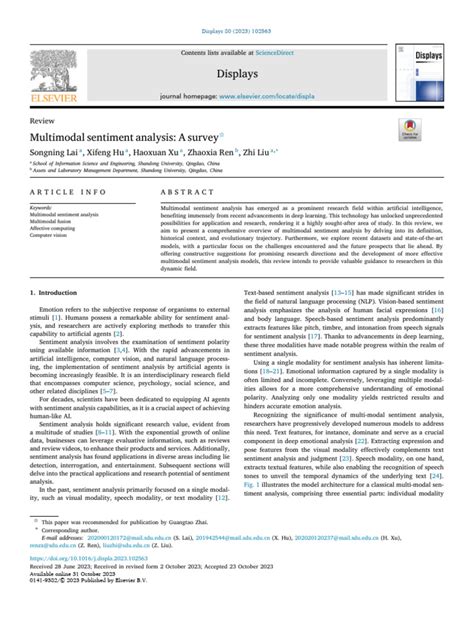 multimodal sentiment analysis a survey pdf artificial intelligence