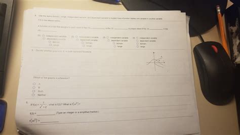 Solved 4 Use The Terms Domain Range Independent Variable