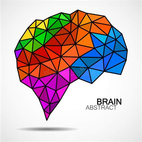 Abstract Colorful Human Brain Of Polygons Stock Vector Illustration
