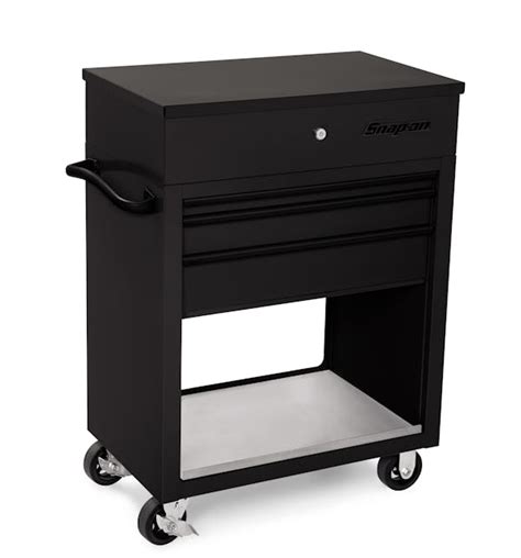 32 Three Drawer Roll Cart Gloss Black With Black Trim And Blackout
