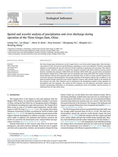 Pdf Spatial And Wavelet Analysis Of Precipitation And River Discharge