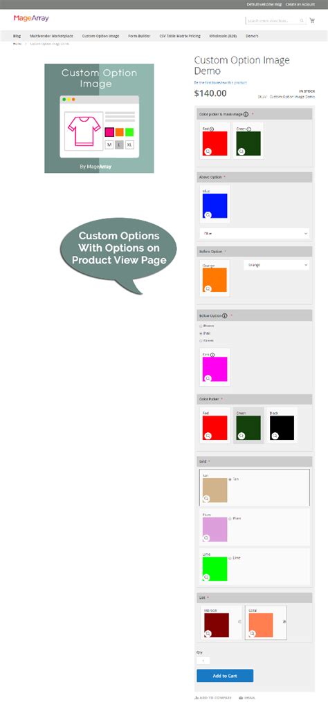 Magento 2 Custom Option Image Extension