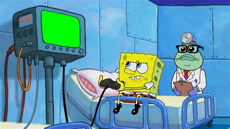 Spongebob Squarepants Playing On Heart Monitor Meme Green Screen Creatorset