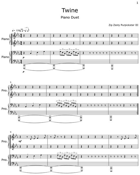 Twine Sheet Music For Piano