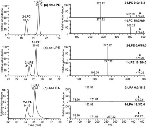 Extraction Ion Chromatography Xic And Hrmsms Spectra Of A Sn Lpc