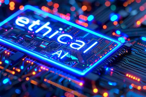 A Computer Chip With The Word Ethical Ai On It The Chip Is Surrounded By A Blue And Red Glow