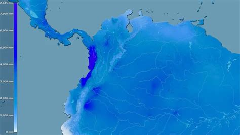 Annual Precipitation Within The Colombia Area In The Stereographic