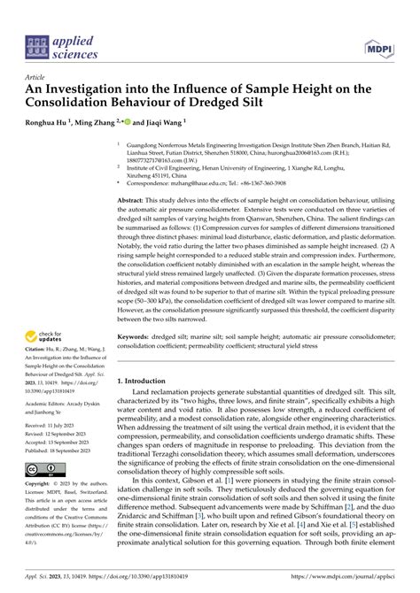 Pdf An Investigation Into The Influence Of Sample Height On The Consolidation Behaviour Of