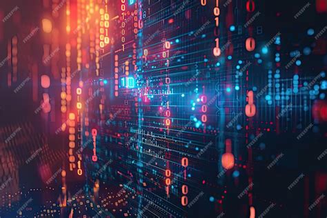 Abstract Digital Background With Binary Code And Ai Algorithms Premium Ai Generated Image