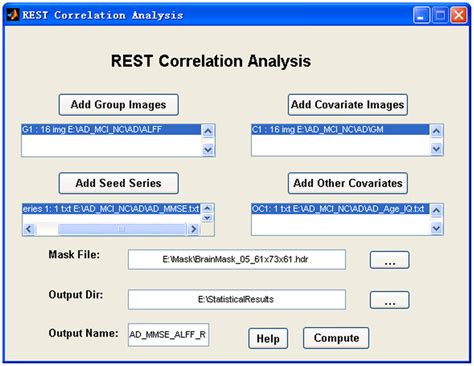 The Rest Correlation Analysis” Gui This Shows An Example With