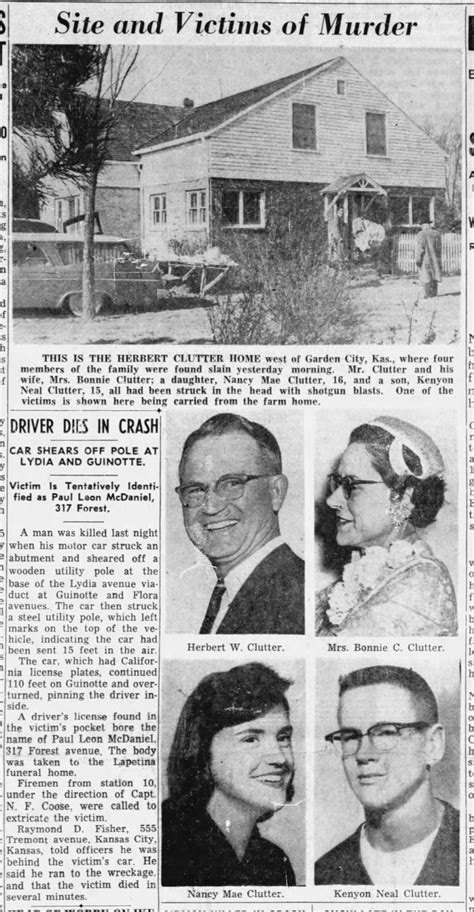 Photos Of The Clutter House In Holcomb Kansas And Photos Of Herb Bonnie