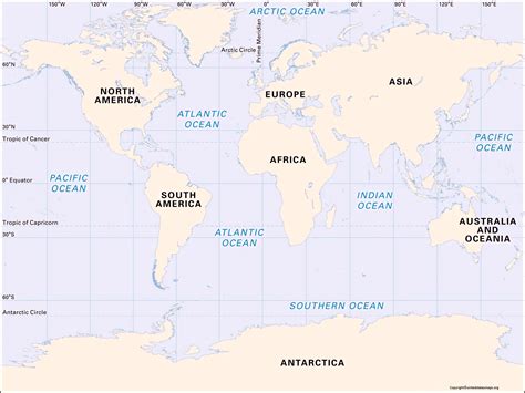 World Map With Oceans Map Of The World Oceans