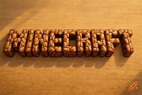 The Word Minecraft Rendered In 3d Blocky Letters With A Pinto Bean