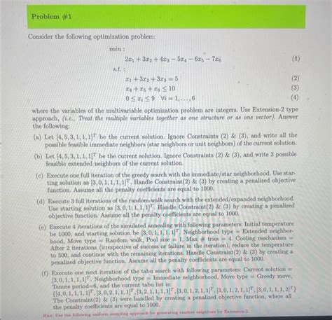 Solved Consider The Following Optimization Problem Min Chegg