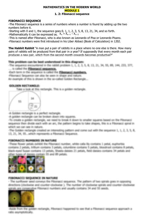the fibonacci sequence pptx mathematics in the modern world