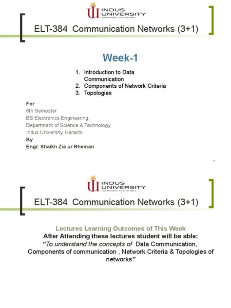 Communication Network Week1 Pdf Network Topology Osi Model
