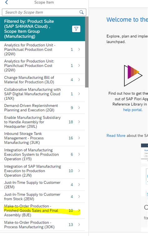 Solved How To Get An Overview With Scope Items And Applic Sap