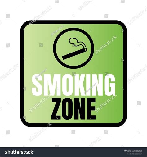 Designated Smoking Area Sign Permitted Smoking Stock Vector Royalty