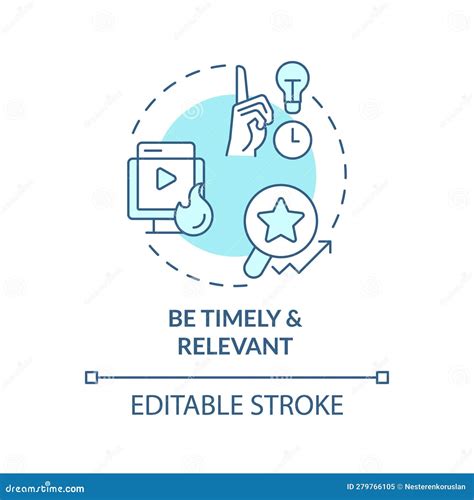 Be Timely And Relevant Turquoise Concept Icon Stock Vector Illustration Of Strategy Business