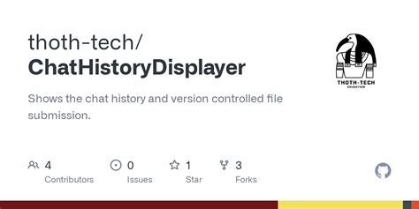 GitHub Thoth Tech ChatHistoryDisplayer Shows The Chat History And Version Controlled File