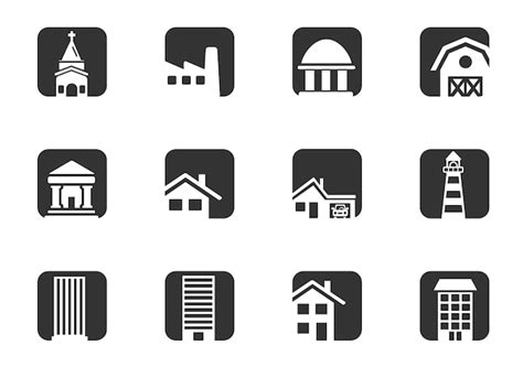 Premium Vector Building Symbols Icon Set