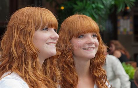 Double Portrait Of Two Redheaded Girls Editorial Stock Image Image Of