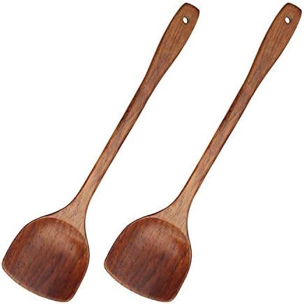 Bamber Wooden Wok Spatula Set Wood Turner With Long Handle