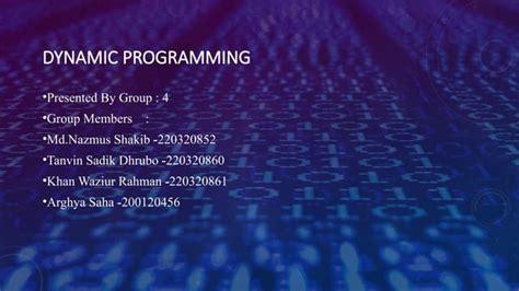Introduction To Dynamic Programming Principle Of Optimality Pptx